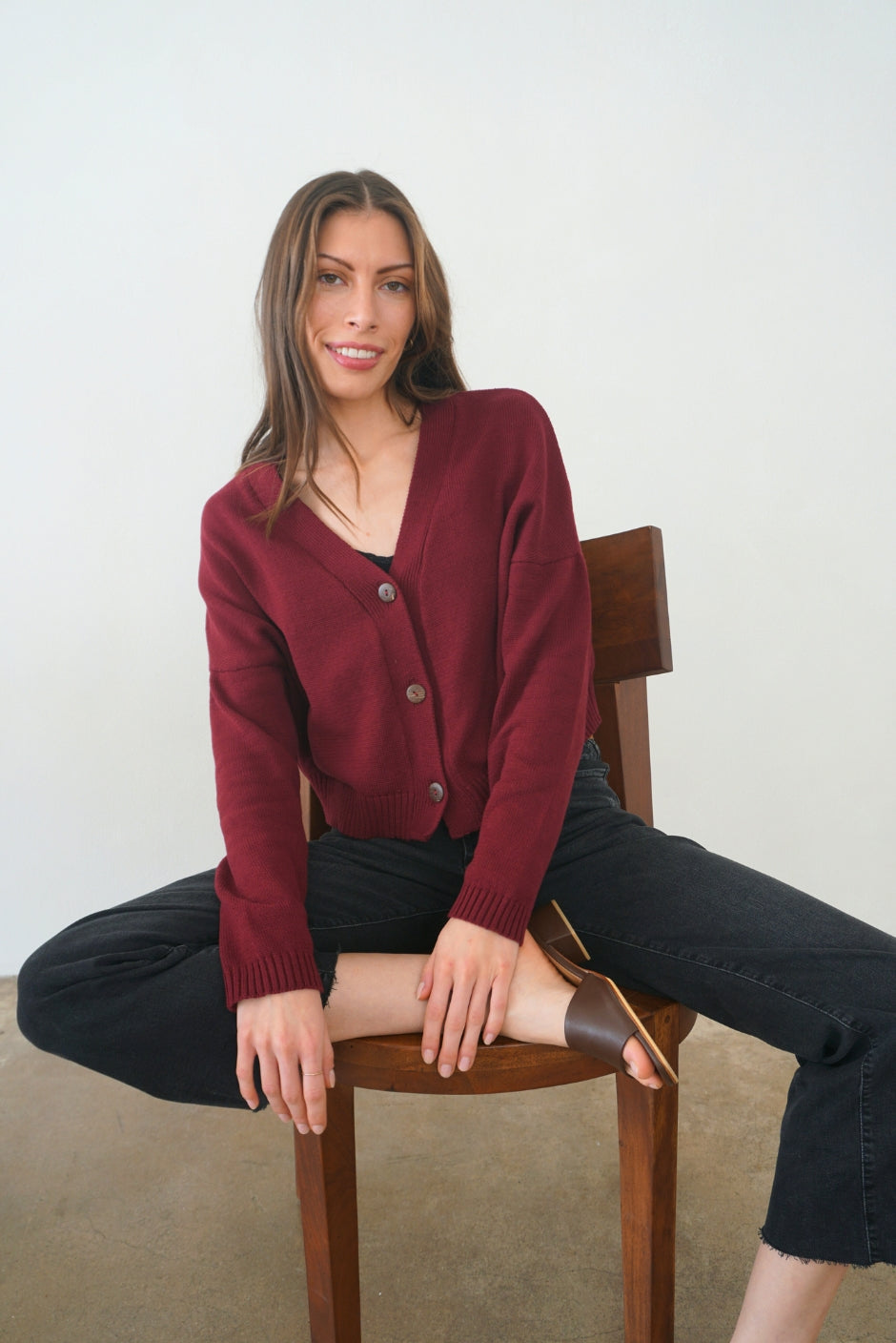Diana Cardigan in Burgundy – Sensibly